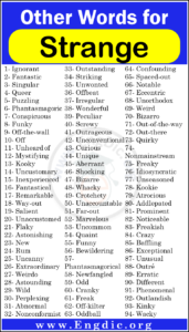 200+ Synonyms for Strange, Other Words for Strange - EngDic