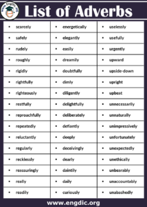 A List of Adverbs: 3500+ Common Adverbs List PDF