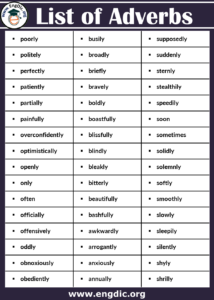 A List of Adverbs: 3500+ Common Adverbs List PDF