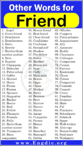 FRIEND SYNONYSMS IN ENGLISH - DOWNLOAD COMPLETE PDF