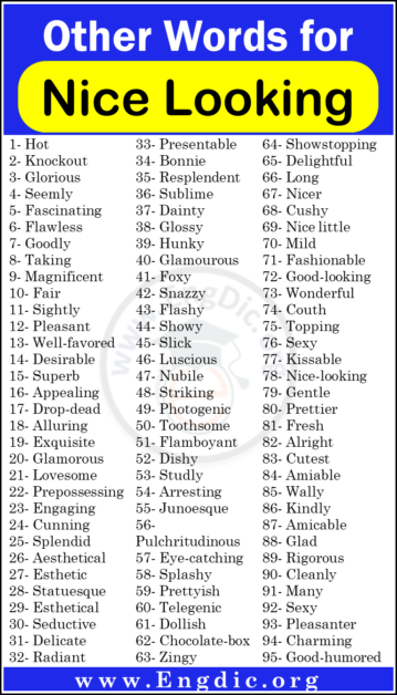 Other Words for Nice Looking | 310+ ways to Say "Nice"