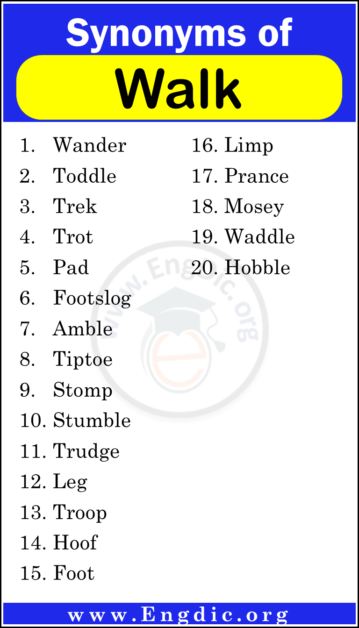 180+ Other Words For Walk, Synonyms for Walk - EngDic