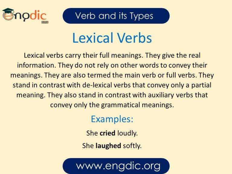 Verb and its Types in English Grammar With PDF - Engdic