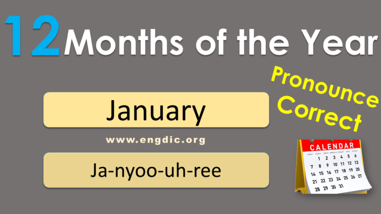 Names of months in English, Correct Pronunciation - EngDic