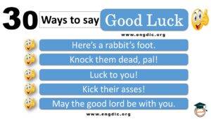 30+ Different ways to say "Good Luck" - EngDic
