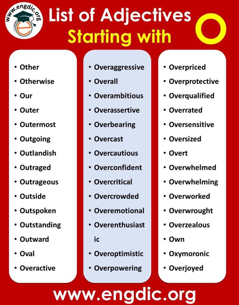 All Adjectives that Start with O (Sorted List) – EngDic