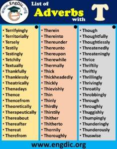 All Adverbs that Start With T - EngDic
