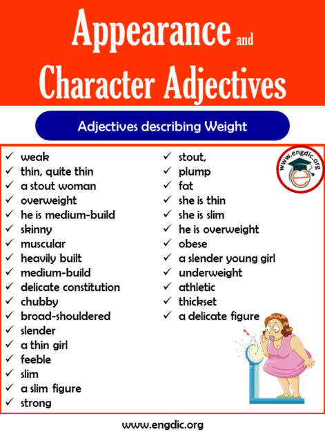 Appearance Adjectives List: Words to Describe Appearance and Character ...