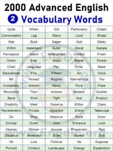 2000+ Words of English Vocabulary Pdf (Advanced English) - EngDic