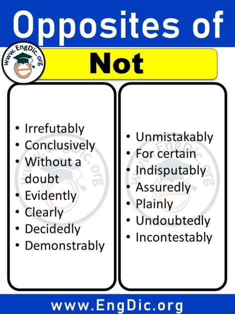 Opposite of Not, Antonyms of Not (Example Sentences) - EngDic