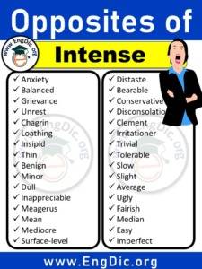 300+ Opposite of Intense, Antonyms of Intense (Example Sentences) - EngDic