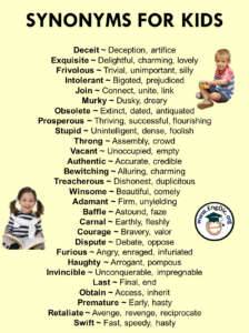 List of Synonyms for Kids PDF (1000 Synonyms List) - EngDic