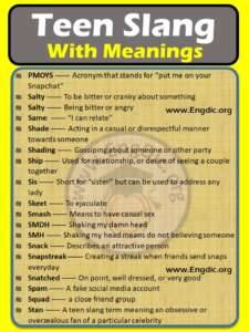 100+ Teen Slang Words (With Decoded Meanings) - EngDic