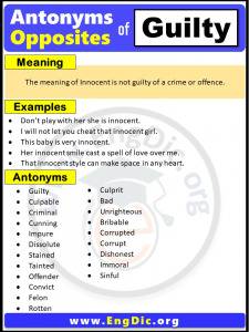Opposite of Innocent, Antonyms of Innocent (Example Sentences) - EngDic