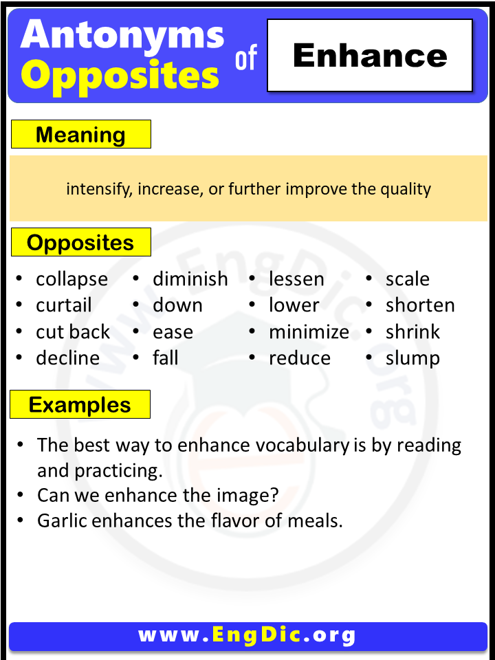 Opposite Of Enhance List In English EngDic