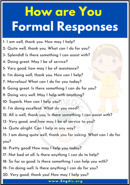 How to respond to "HOW ARE YOU" in English? {100+ Cute Ways} - EngDic