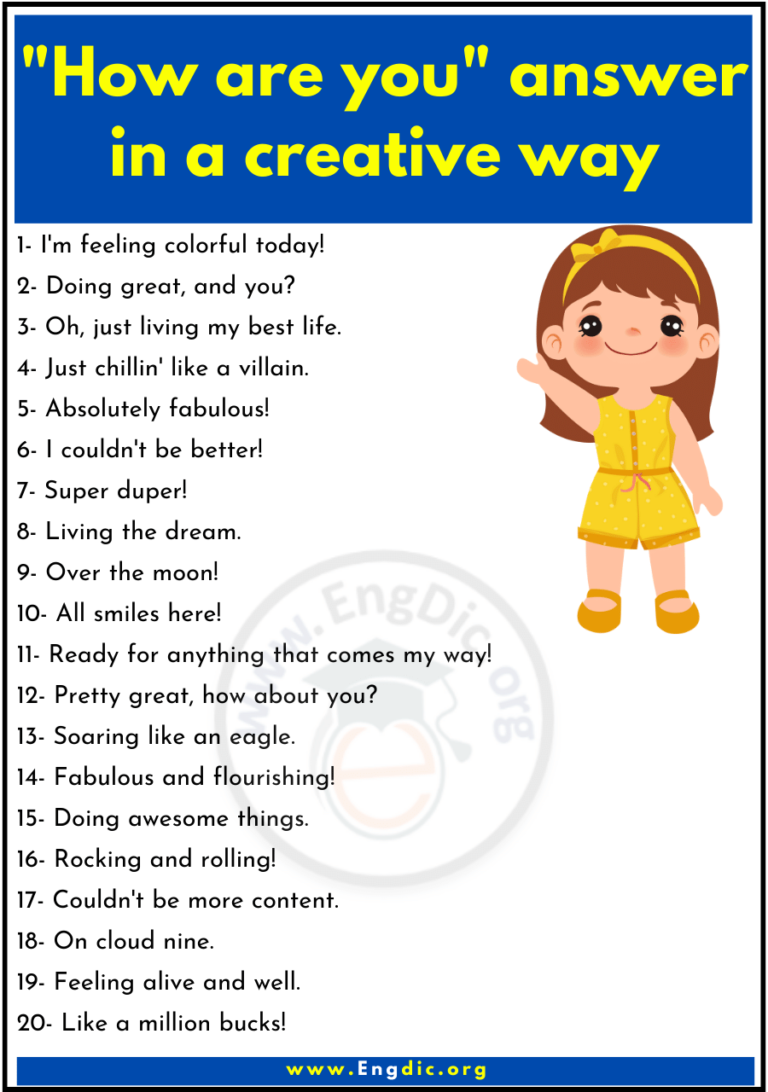 How to respond to "HOW ARE YOU" in English? {100+ Cute Ways} - EngDic