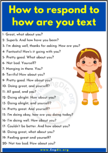How to respond to "HOW ARE YOU" in English? {100+ Cute Ways} - EngDic