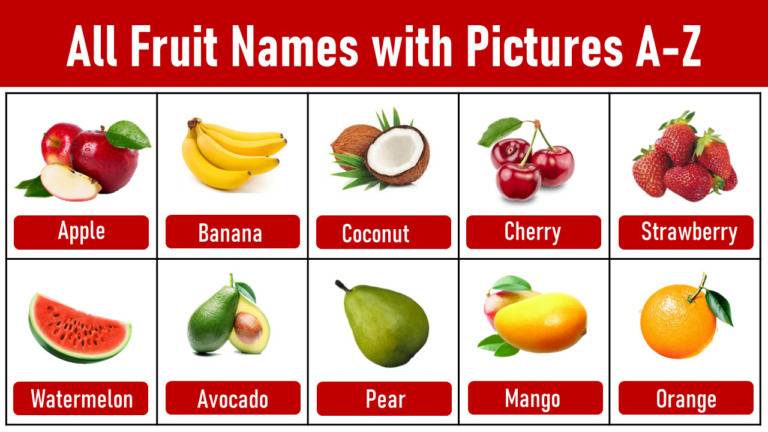 5 Fruits Names with Pictures - EngDic