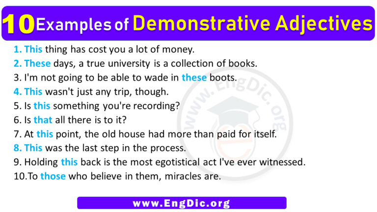 10 Examples of Demonstrative Adjectives in Sentences - EngDic