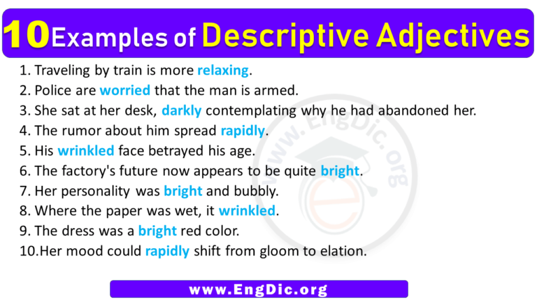 10 Examples of Descriptive Adjectives in Sentences - EngDic