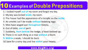 10 Examples of Double Prepositions in Sentences - EngDic