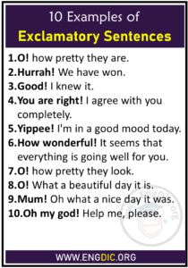 10 Examples of Exclamatory Sentences - EngDic