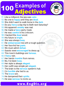 100 Examples of Adjectives in Sentences – EngDic