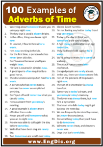 100 Examples of Adverbs of Time in Sentences - EngDic