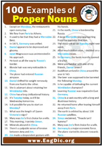 100 Examples of Proper Nouns in Sentences - EngDic