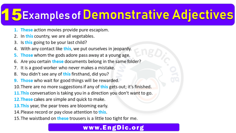 15 Examples of Demonstrative Adjectives in Sentences - EngDic