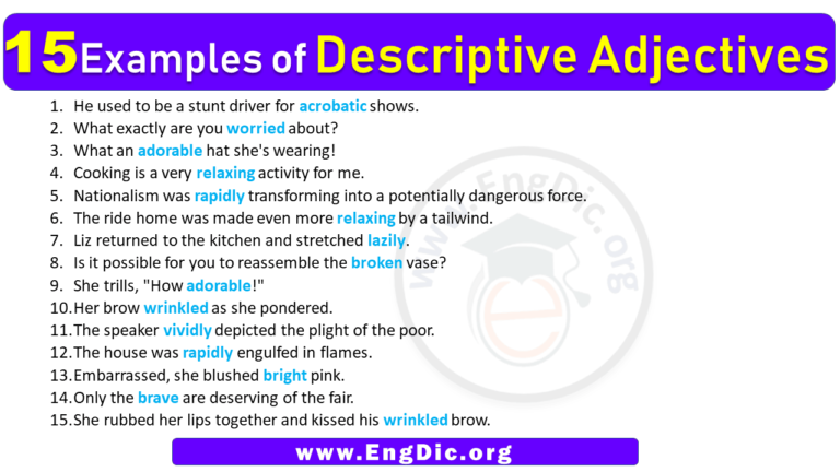 15 Examples of Descriptive Adjectives in Sentences - EngDic