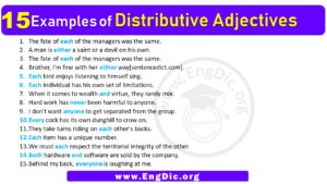 15 Examples of Distributive Adjectives in Sentences - EngDic
