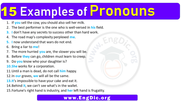 15 Examples of Pronouns in Sentences - EngDic