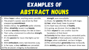 20 Examples of Abstract Nouns in Sentences - EngDic