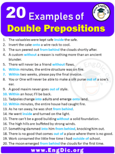 20 Examples of Double Prepositions in Sentences – EngDic