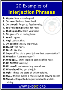 20 Examples of Interjection Phrases - EngDic