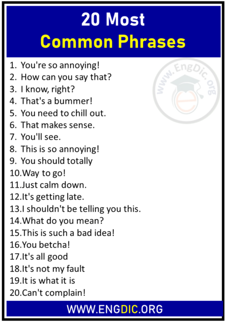 20 English Phrases With Meanings - EngDic