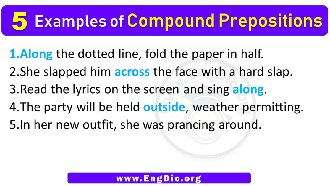 5 Examples of Compound Prepositions in Sentences - EngDic