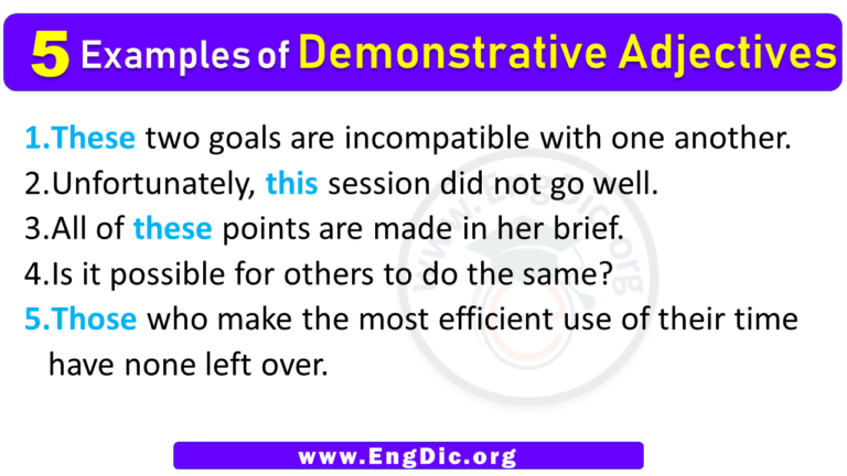 5 Examples of Demonstrative Adjectives in Sentences - EngDic