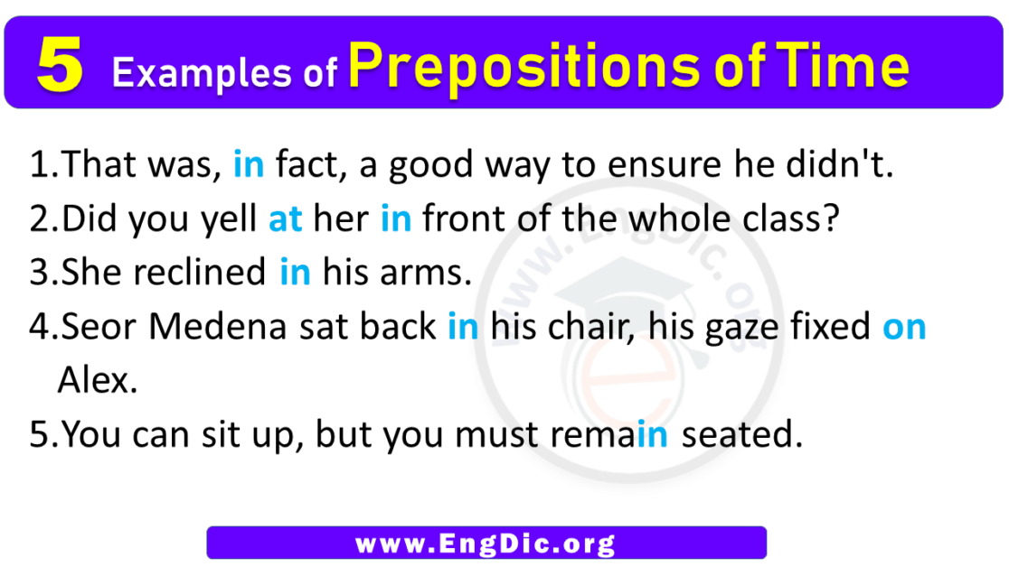 5 Examples of Prepositions of Time (On, In, & At) - EngDic