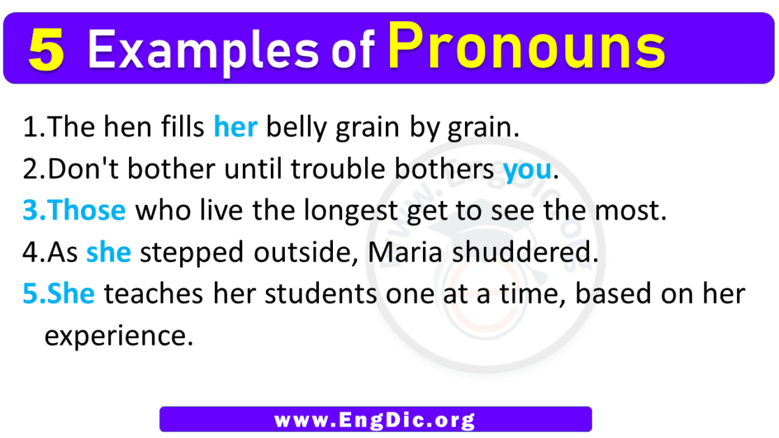 5 Examples of Pronouns in Sentences - EngDic