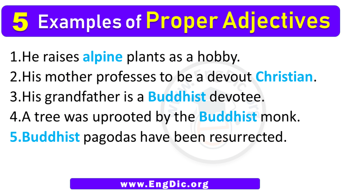 5 Examples of Proper Adjectives and Example Sentences - EngDic