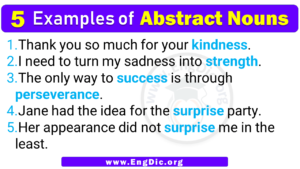 5 Examples of Abstract Nouns in Sentences - EngDic