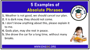 5 examples of Absolute phrases – EngDic