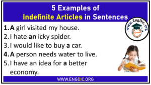5 Examples of Indefinite Articles - EngDic