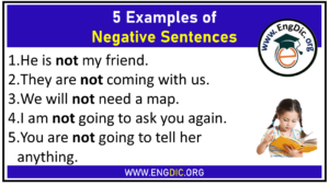 Negative Sentences! 5 examples Archives - EngDic