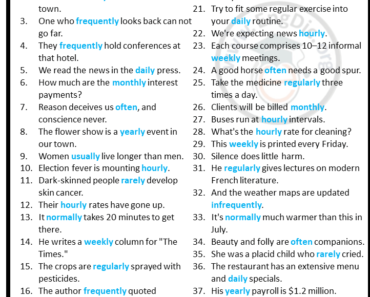 Examples of Adverbs of Frequency in English Archives - EngDic