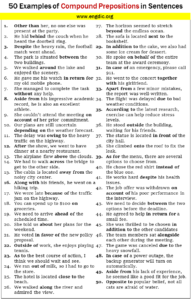 50 Examples of Compound Prepositions in Sentences - EngDic