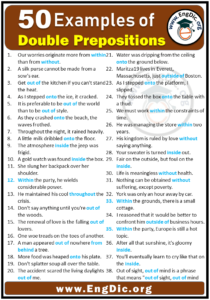 Double Prepositions: 50 Examples of Double Prepositions in Sentences ...